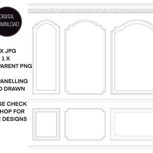 Clipart Bundle, Interior Design, Wall Panelling, Interior Clipart, Wall ...