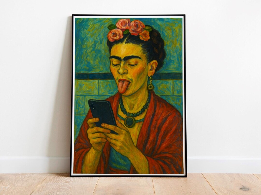 Frida Kahlo Art, Frida Kahlo Poster Print, Frida Kahlo on Mobile Phone ...