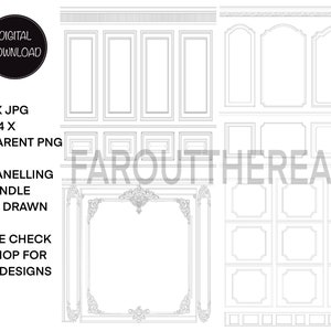 Clipart Bundle, Interior Design, Wall Panelling, Interior Clipart, Wall ...