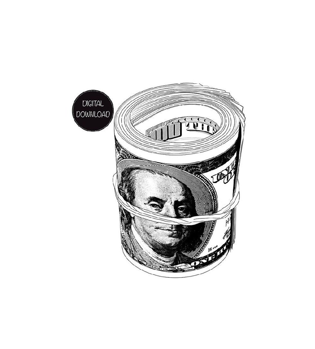 Wad of Cash, Banded Money Stack of Hundred Dollar Bills PNG, Hundred ...