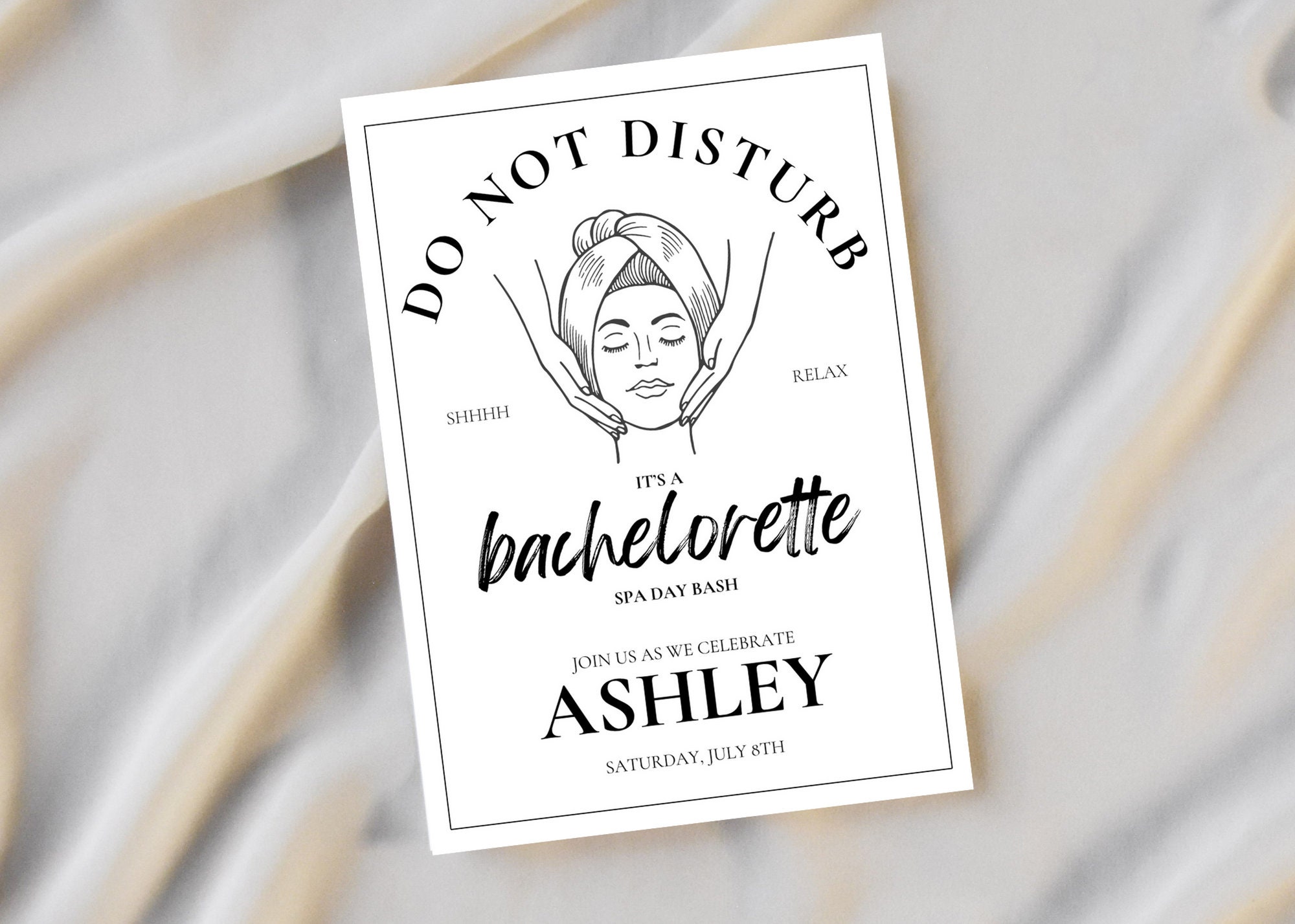 Bachelorette Spa Day Party Invitation With Itinerary Pamper Weekend ...