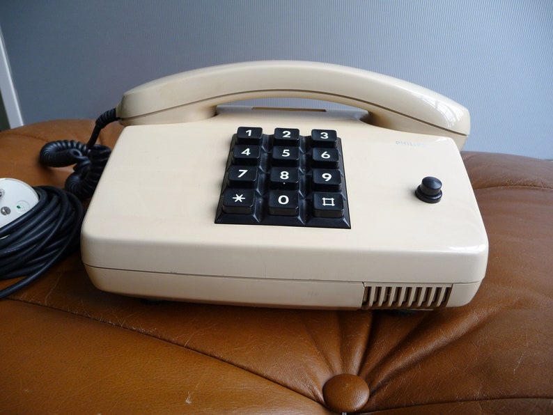 Philips Push Button Telephone CT 84 05 Comapny Phone Cream Color 80's ...