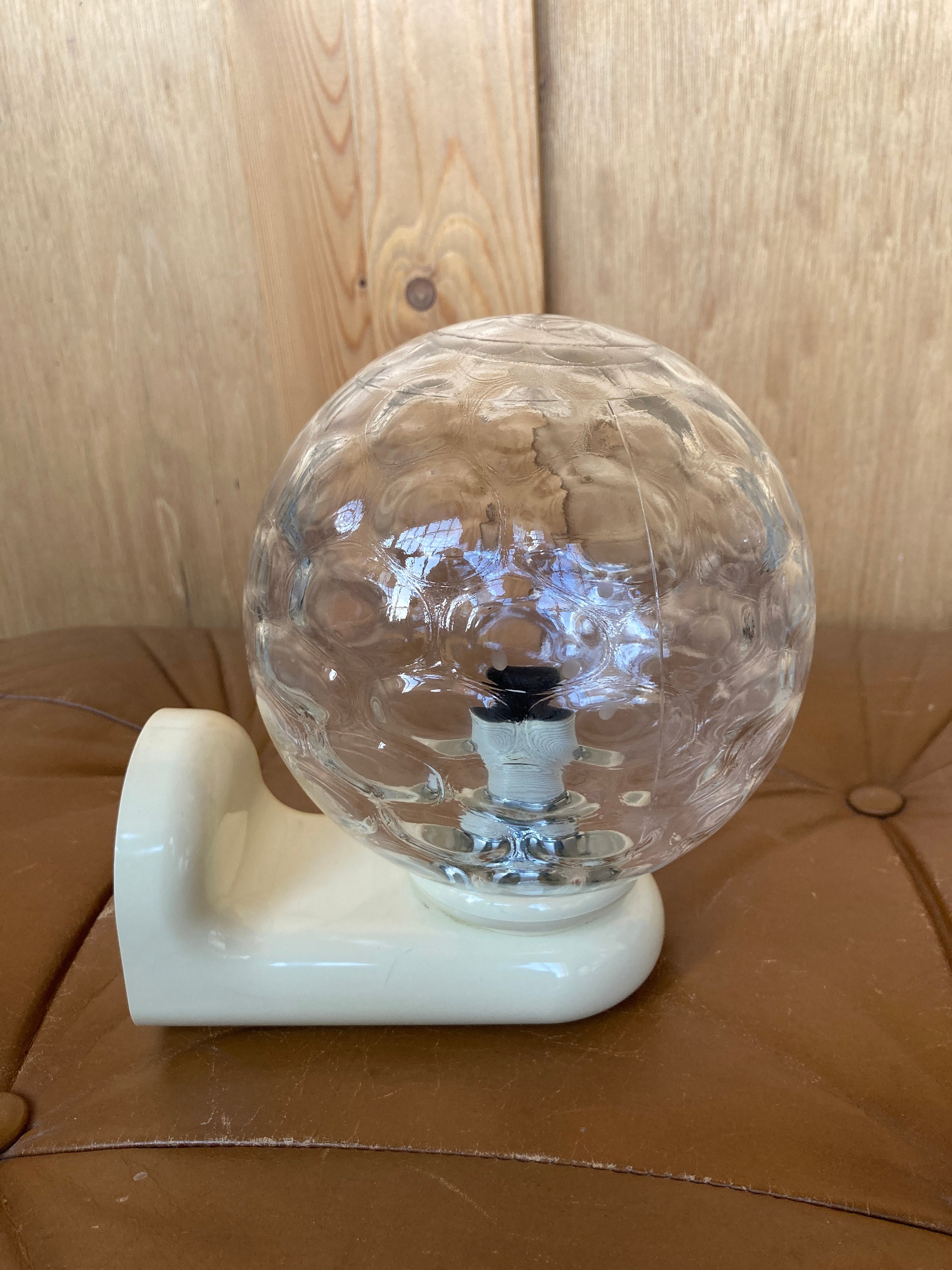 Retro Bathroom Wall Light With Glass Bowl and Cream White - Etsy