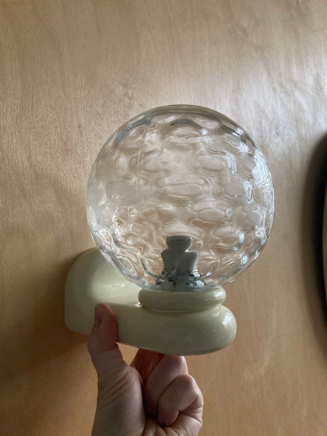 Retro Bathroom Wall Light With Glass Bowl and Cream White - Etsy