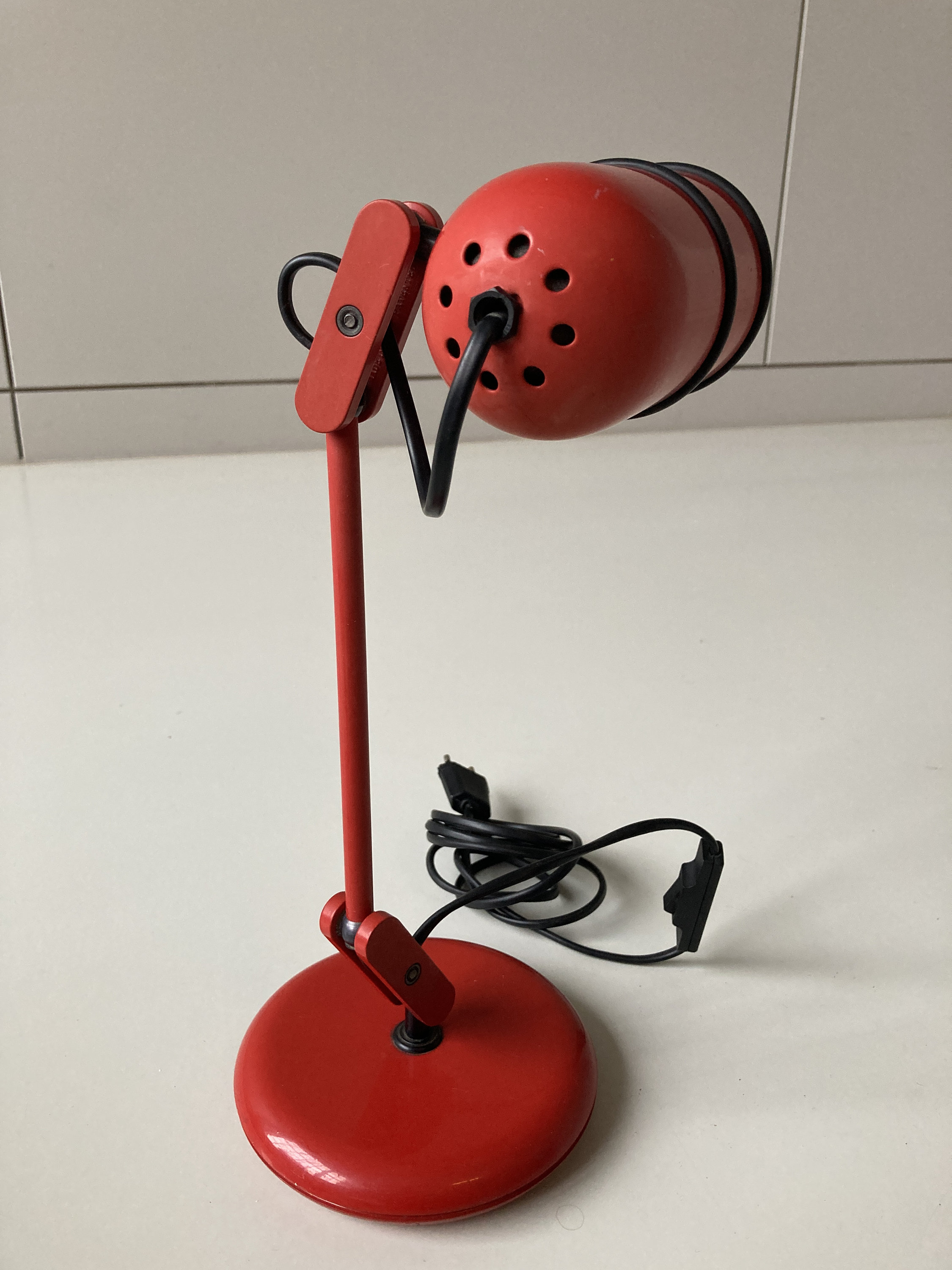 Vintage Cosmo Italy Erazio Lighting Desklight Red Adjustable 70s Design ...