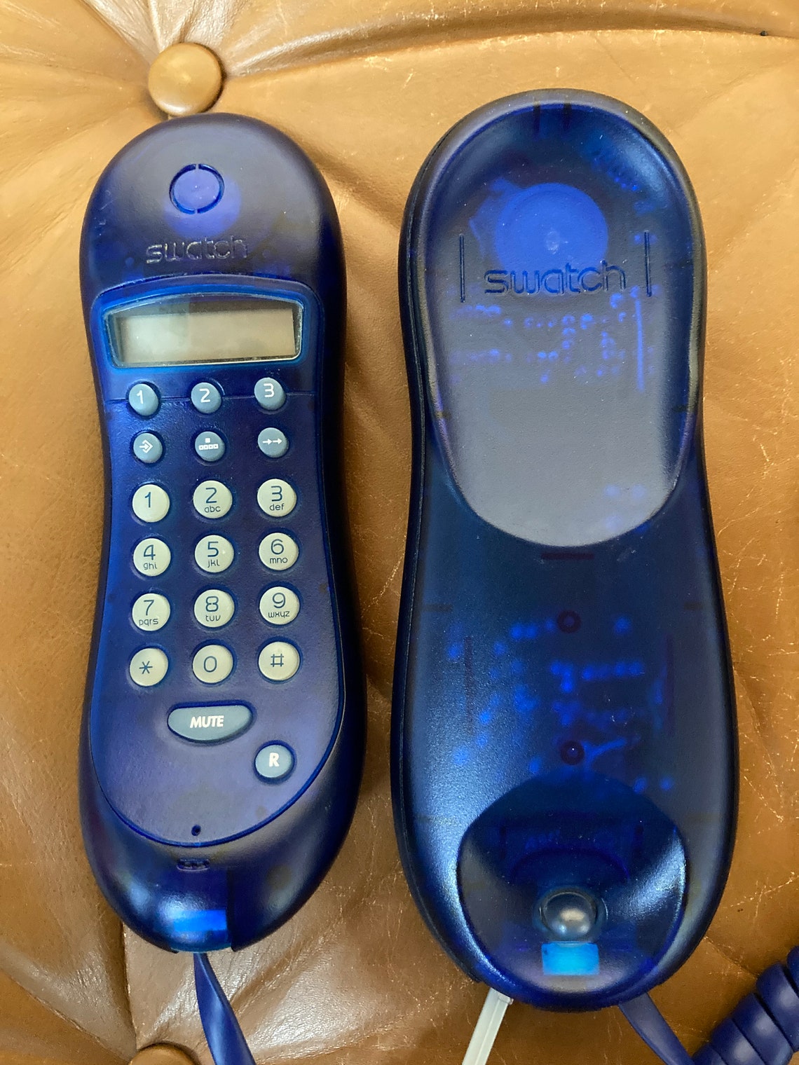 Vintage SWATCH Twin Phone Blue Transparent Color 90s Design Swatch ...