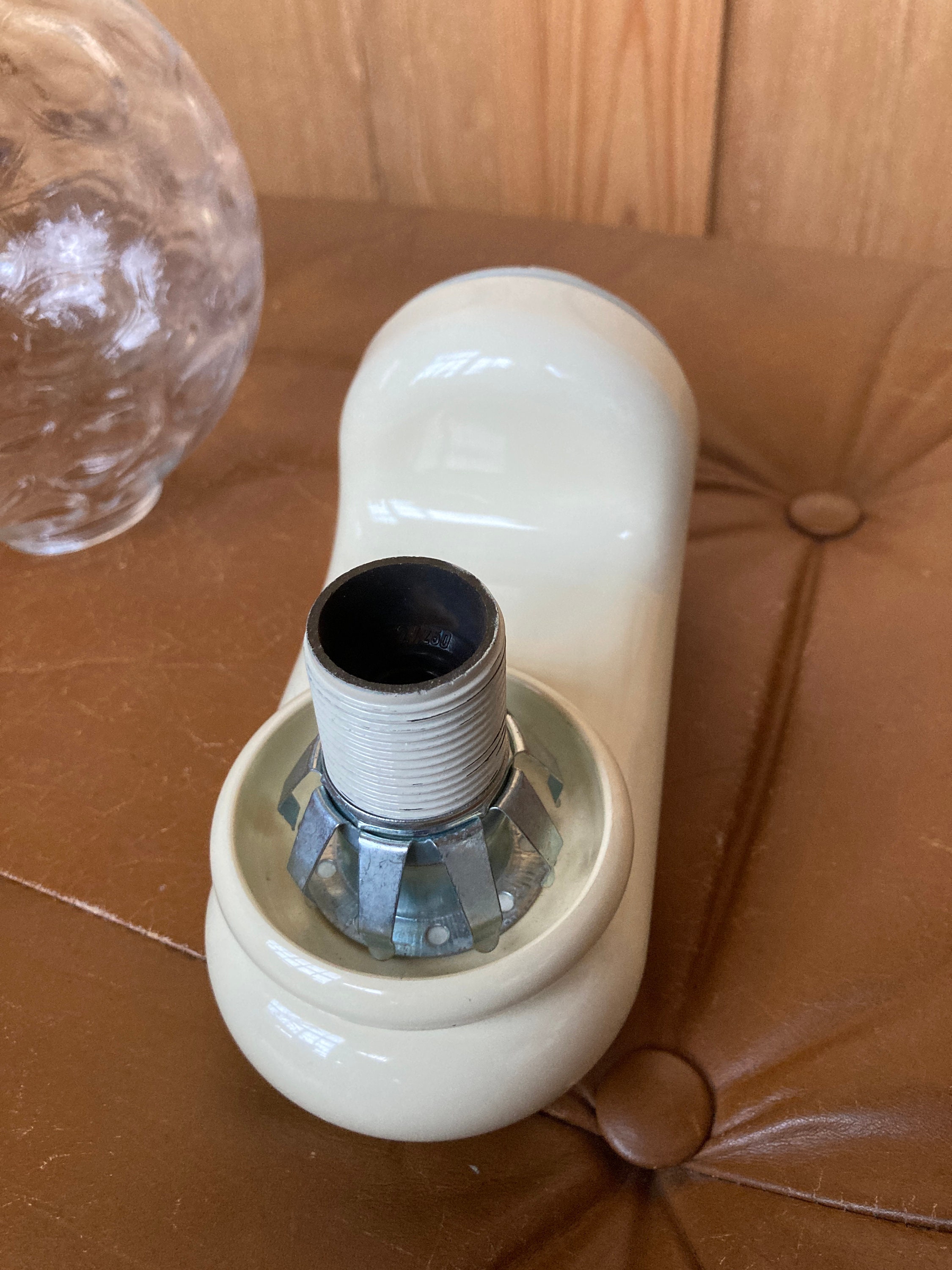 Retro Bathroom Wall Light With Glass Bowl and Cream White - Etsy