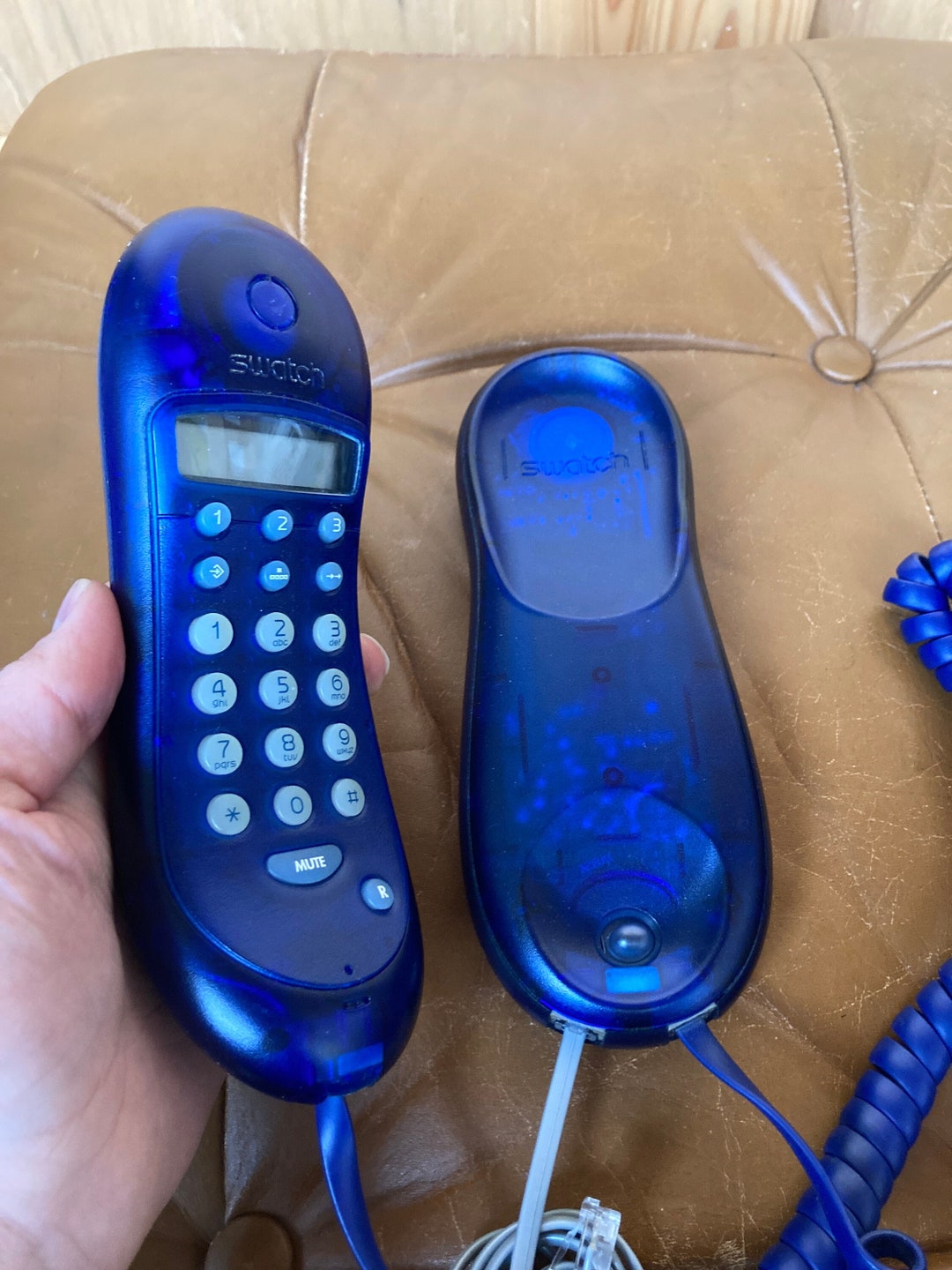 Vintage SWATCH Twin Phone Blue Transparent Color 90s Design Swatch ...