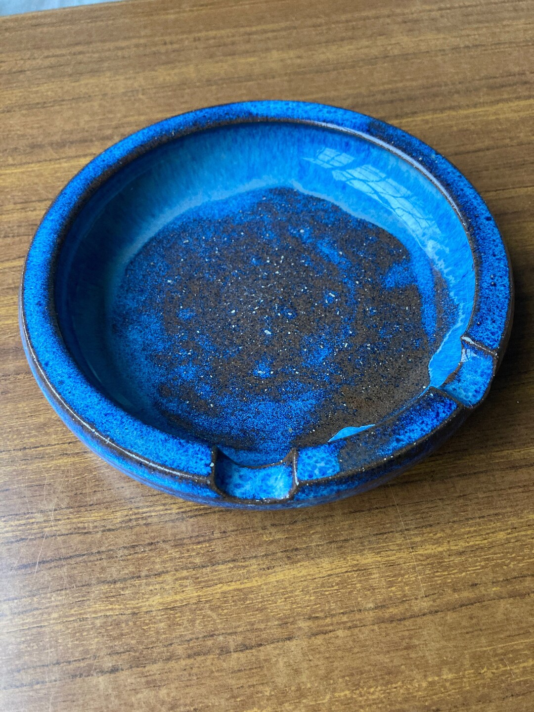 Fat Lava Blue Color Stone Ashtray Sixties Retro Design Accessory ...