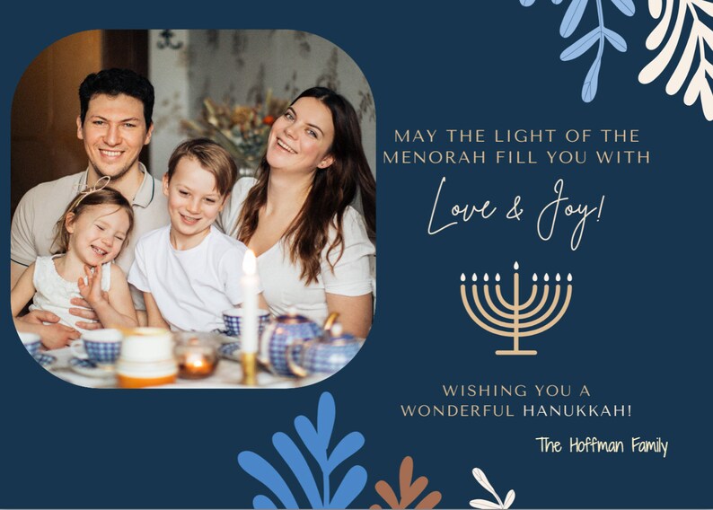 Hanukkah Card Printable Festive Digital - Etsy