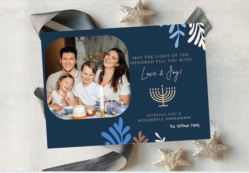 Hanukkah Card Printable Festive Digital - Etsy