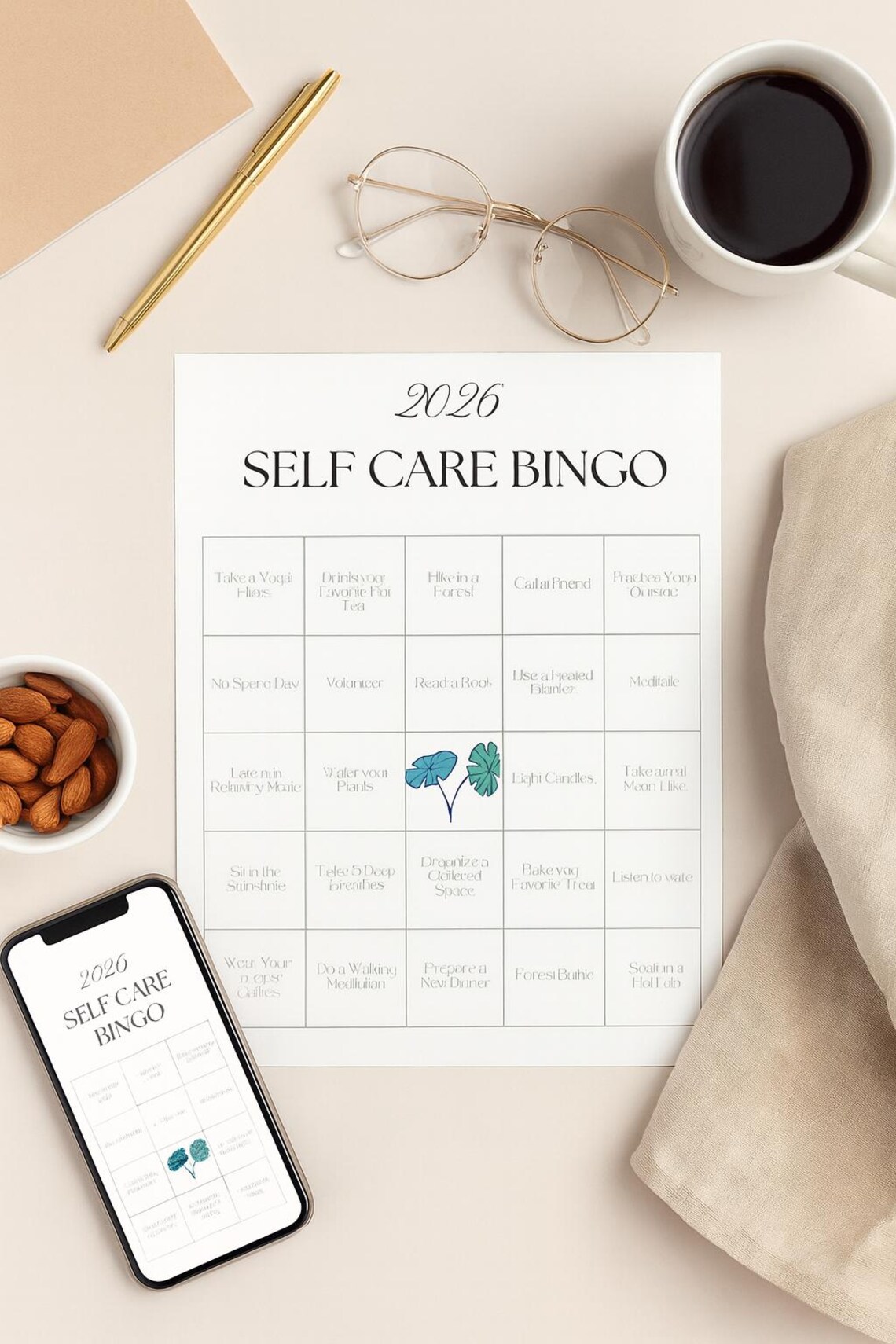 2026 Self Care Bingo Card | New Years | Goals Intentions (digital ...