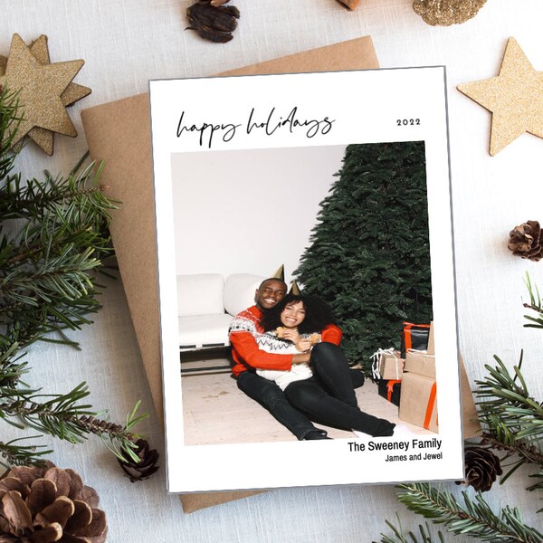 Double Sided Photo Christmas Card - Etsy