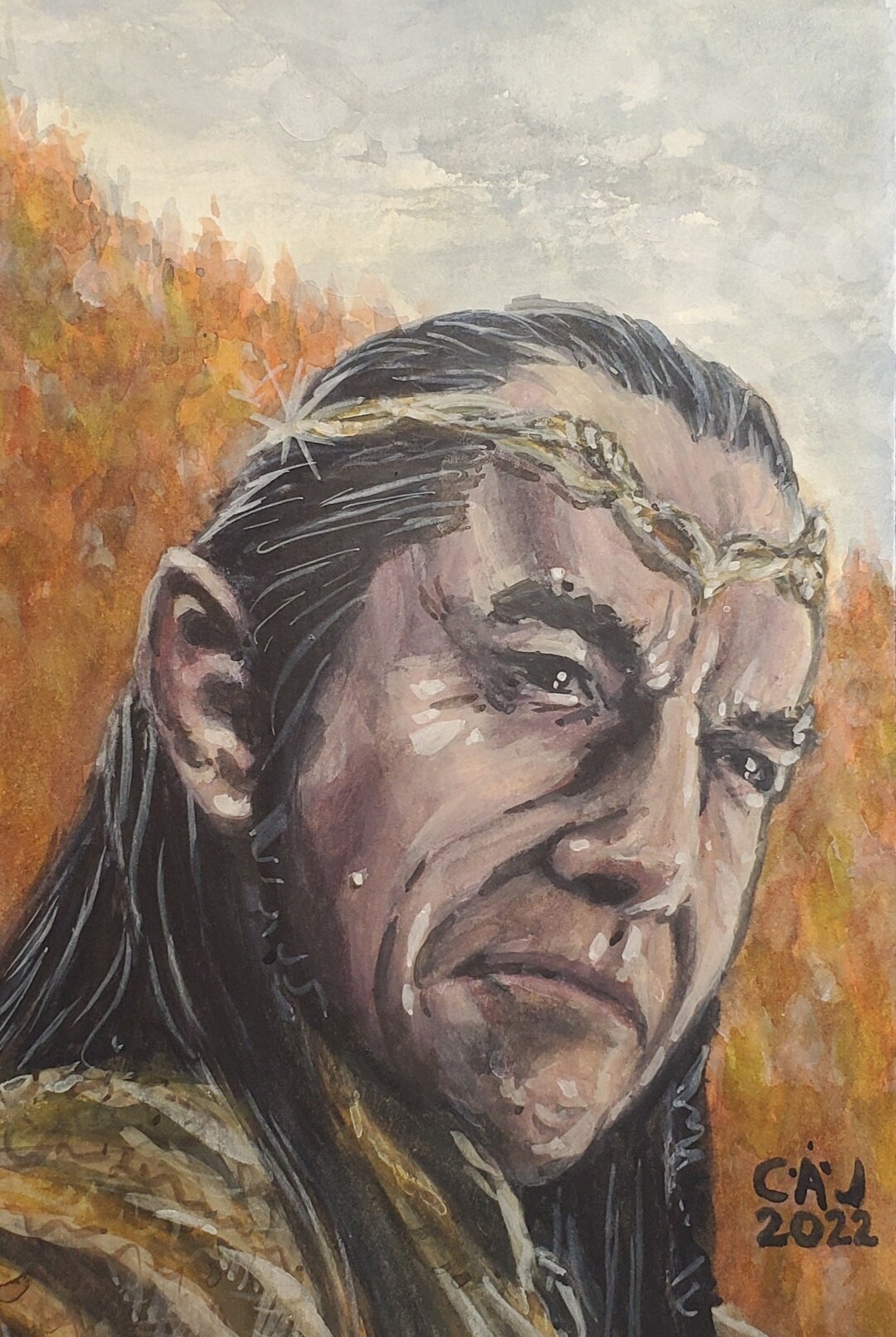 The Lord of Rivendell - Lord of the Rings Watercolor Painting of Elrond ...
