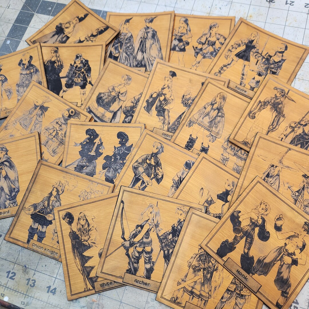 Final Fantasy Tactics Job Class Portraits Laser Engraved Leatherette ...