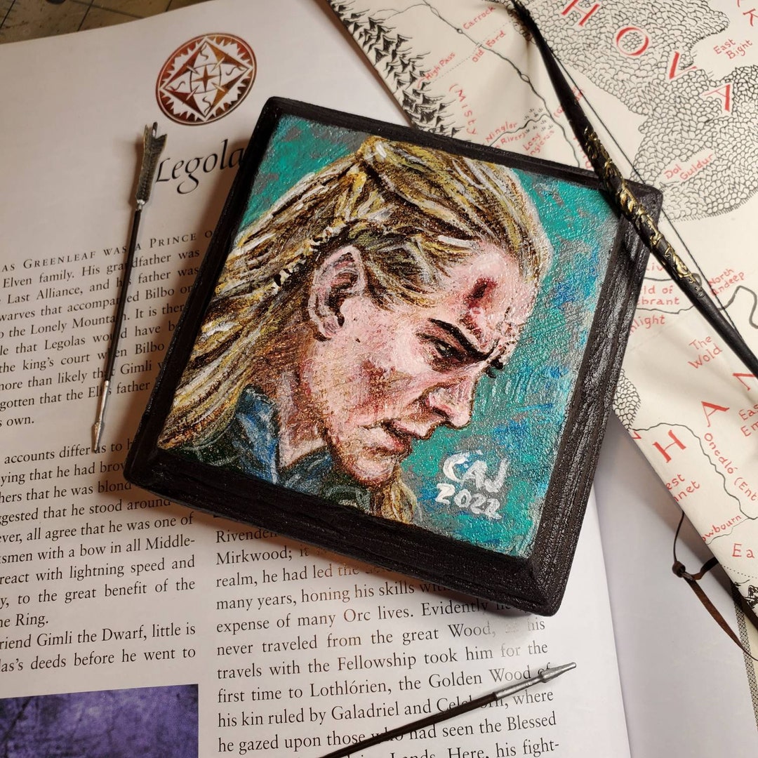 Legolas Greenleaf Mini Acrylic Painting on Aged Wood Plaque - Etsy