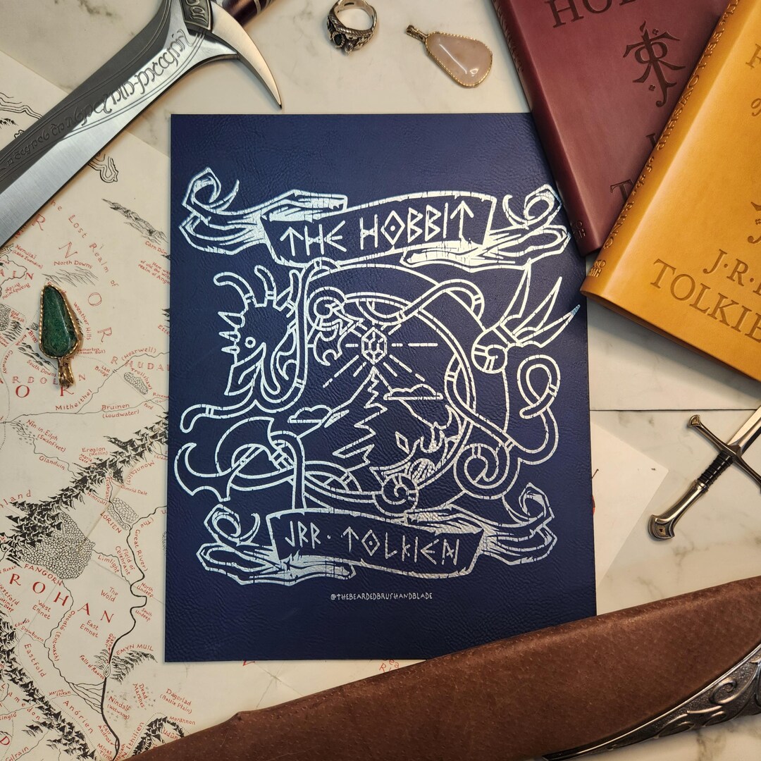 Viking Hobbit Cover Design - Laser Engraved Leatherette Art Print ...