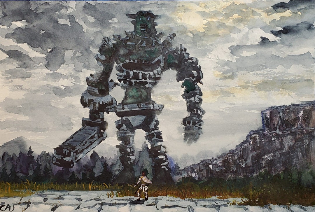 Canvas Print - Colossus - Watercolor Painting for the Shadow of the ...