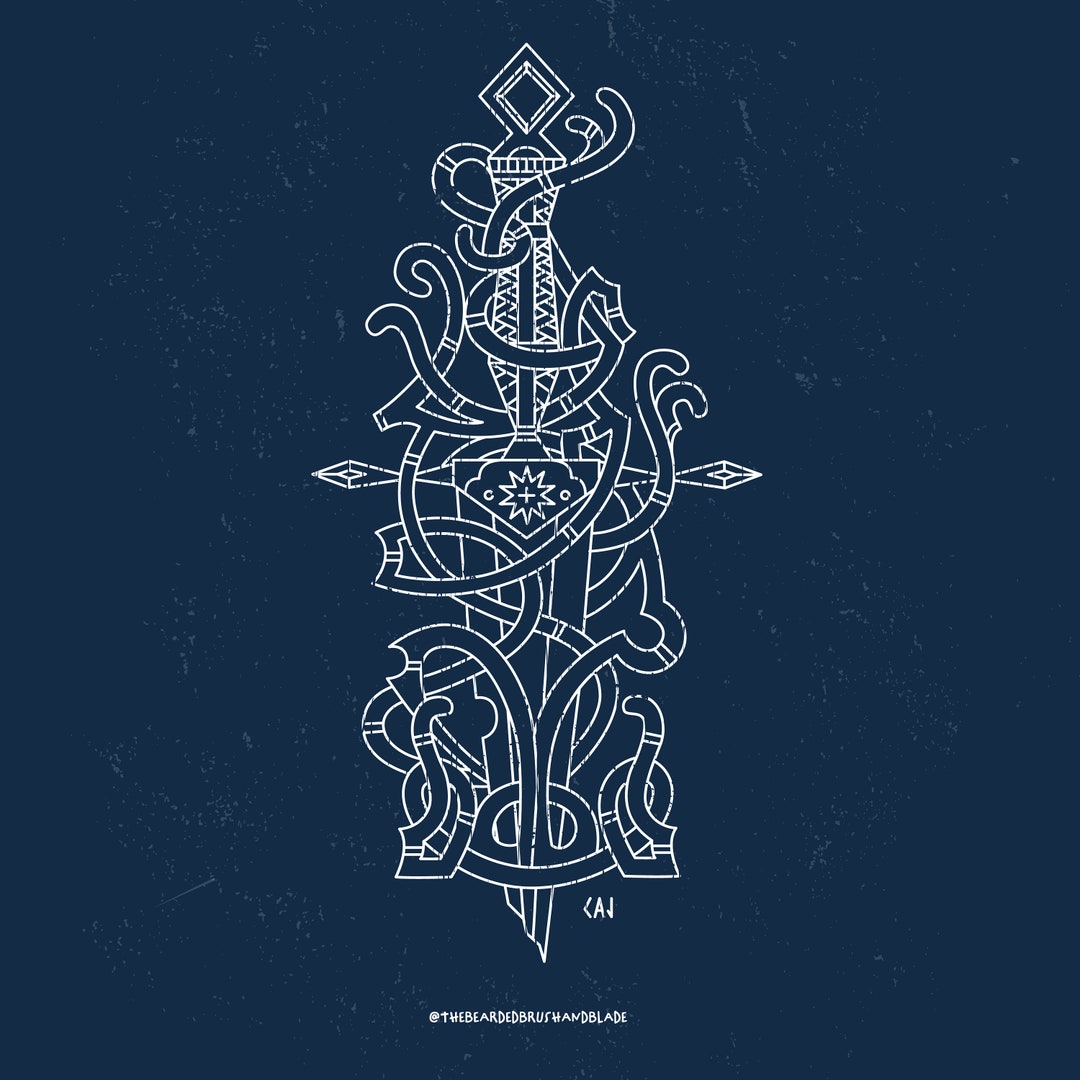 The Shards of Narsil - Lord of the Rings Viking Art Print - Hand Signed ...