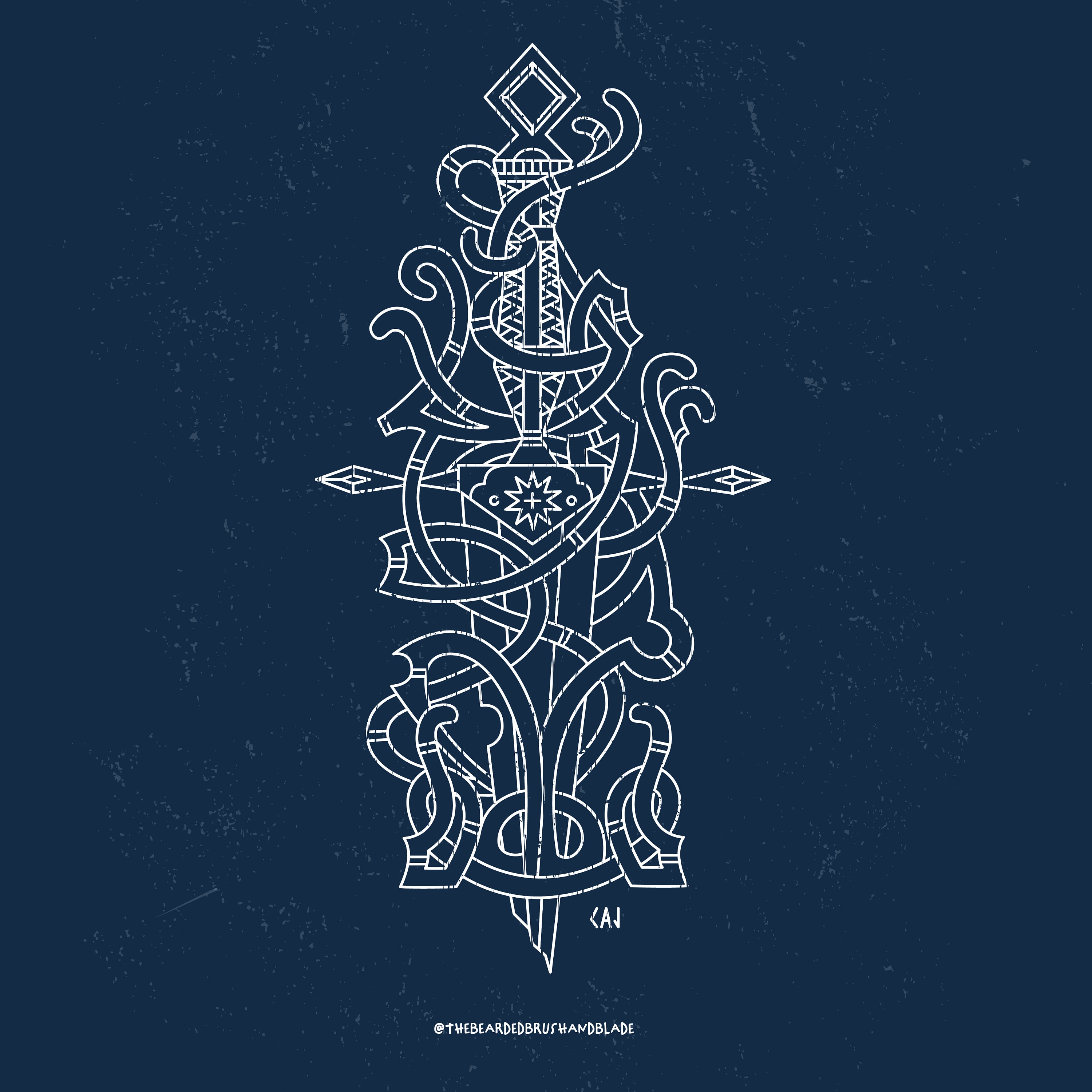 The Shards of Narsil Lord of the Rings Viking Art Print Hand Signed ...