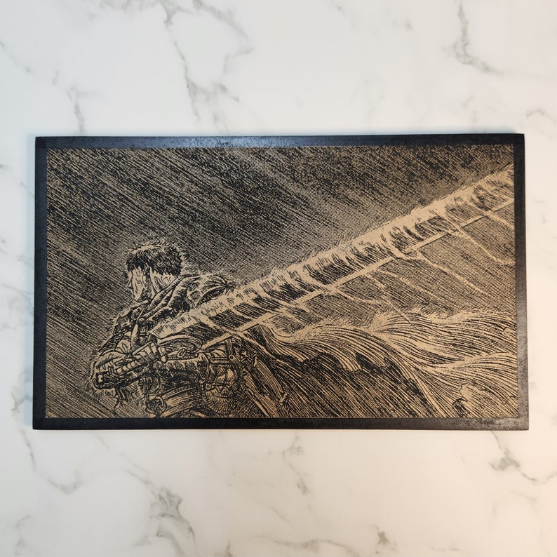Kuroi Kenshi 3 Berserk Laser Engraved Manga Fan Art Perfect for the ...