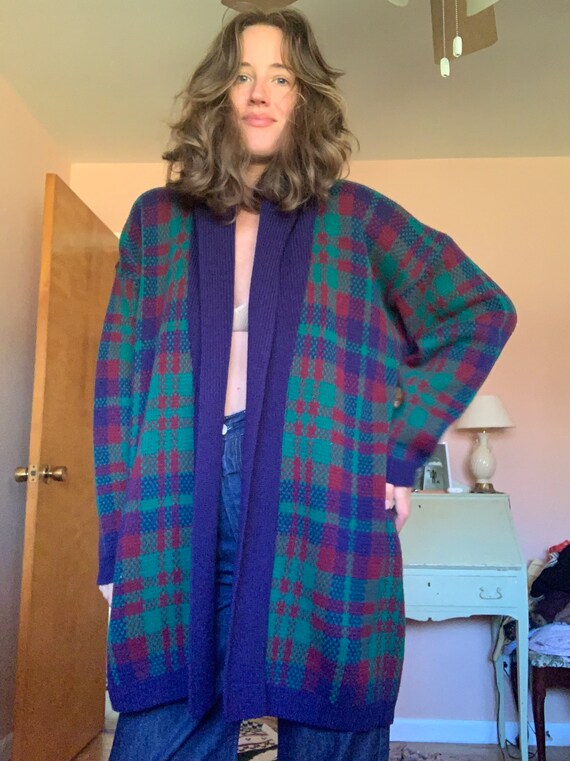 Vintage 80s acrylic plaid - Gem