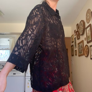 Retro 90s See Through Oversized Button up Shirt - Etsy