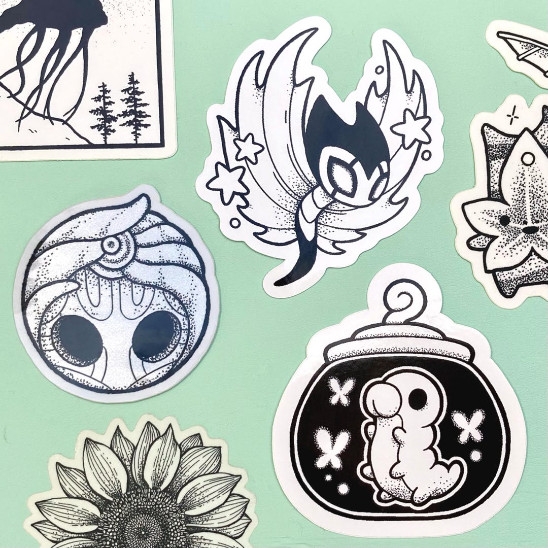 Hollow Knight Inspired Stickers Kingsoul/captive Friend/grimmchild - Etsy