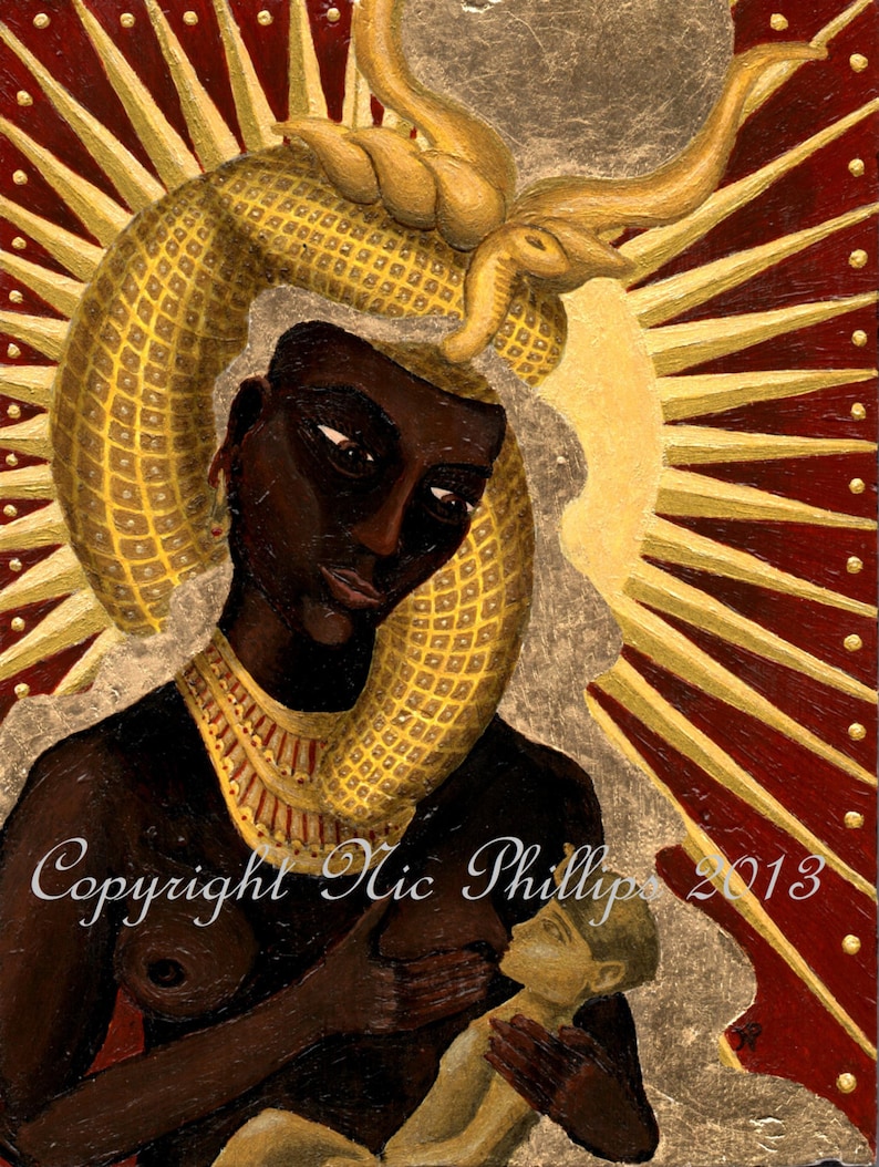 Isis and Horus Black Madonna Icon prints and Cards - Etsy UK