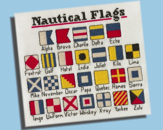 Cross Stitch Pattern: Nautical Flags Alphabet - Etsy