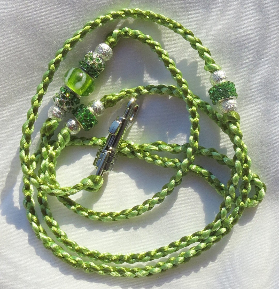 Nylon Braided Beaded, Lime Green, Dog Show Leads - Etsy