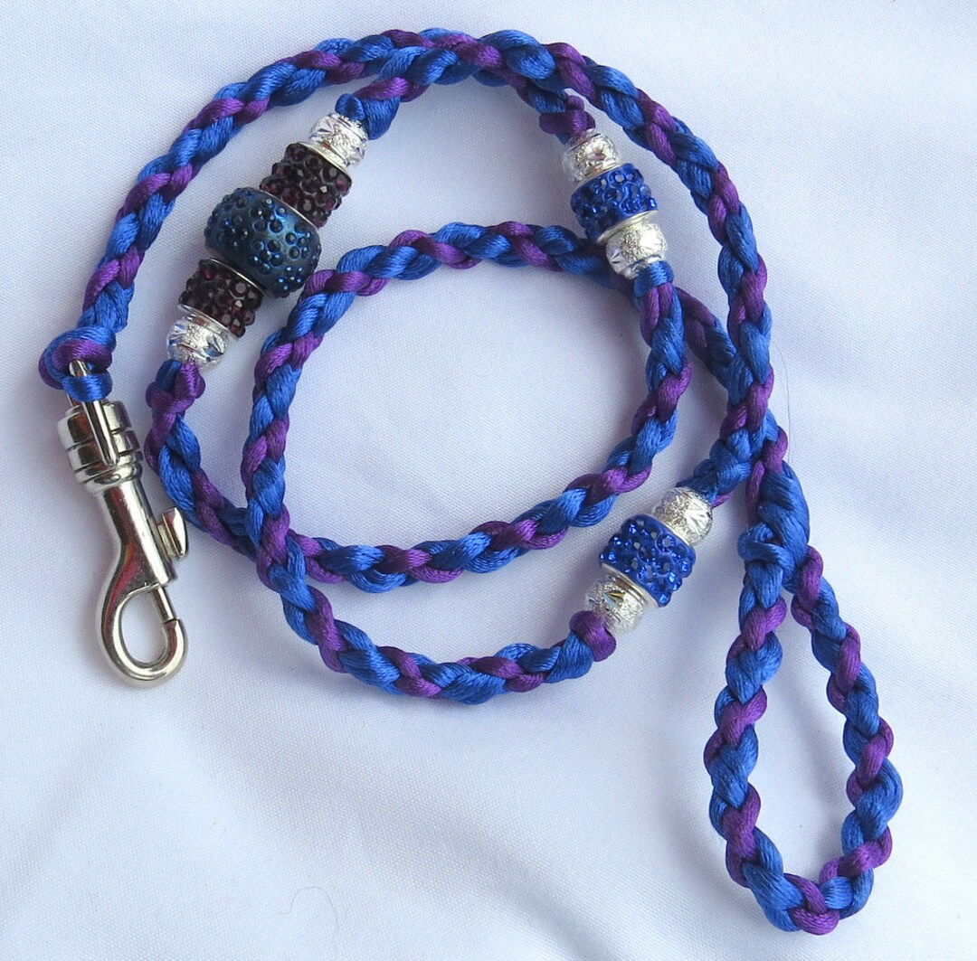 Nylon Braided Beaded Turquoise & Purple Dog Show Lead - Etsy
