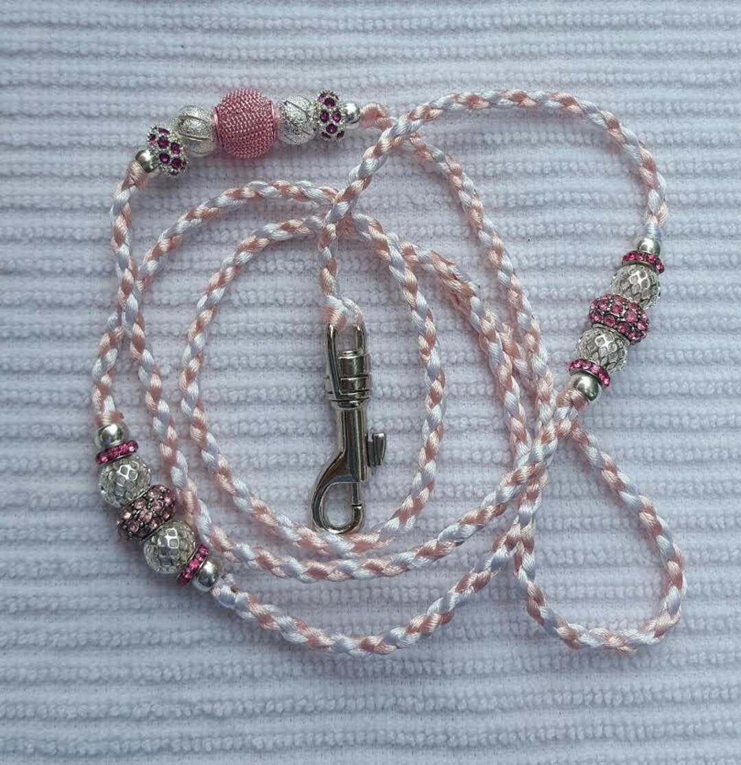 Nylon Braided Beaded Light Pink, Dog Show Leads - Etsy