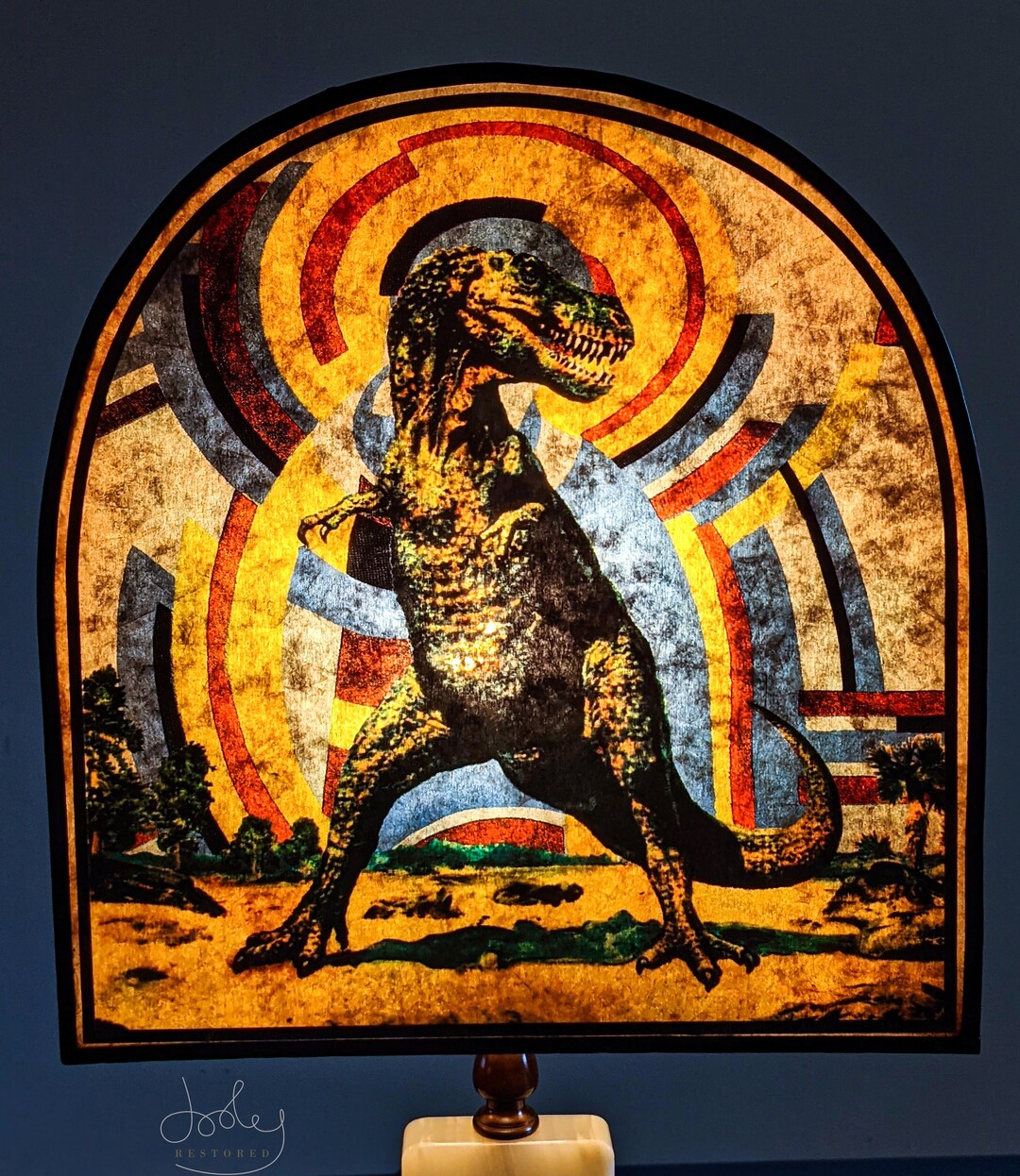 Custom Eclectic Jazz Age Art Deco Dinosaur Limited Lamp Shade ...
