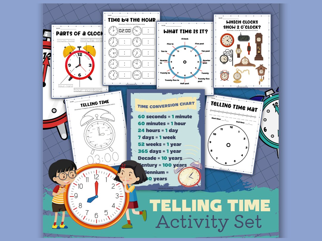 Telling Time and Parts of a Clock Printable Worksheets for Kids ...