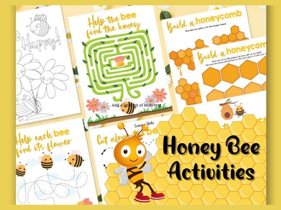 Honey Bee Printable Worksheets for Kids Educational - Etsy