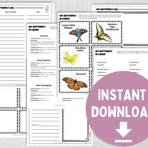 Butterfly Log Journal and ID Cards for Kids - Etsy