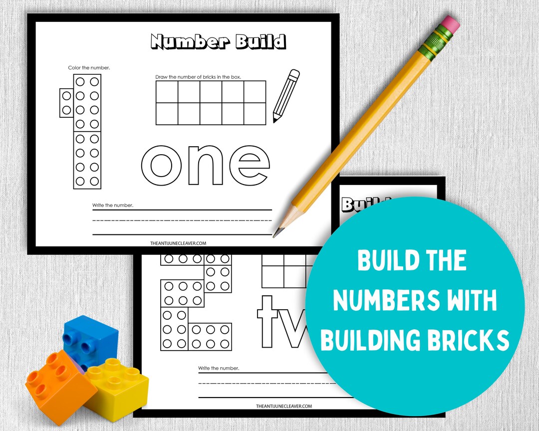 Counting & Number Building Brick Activity for Kids - Etsy