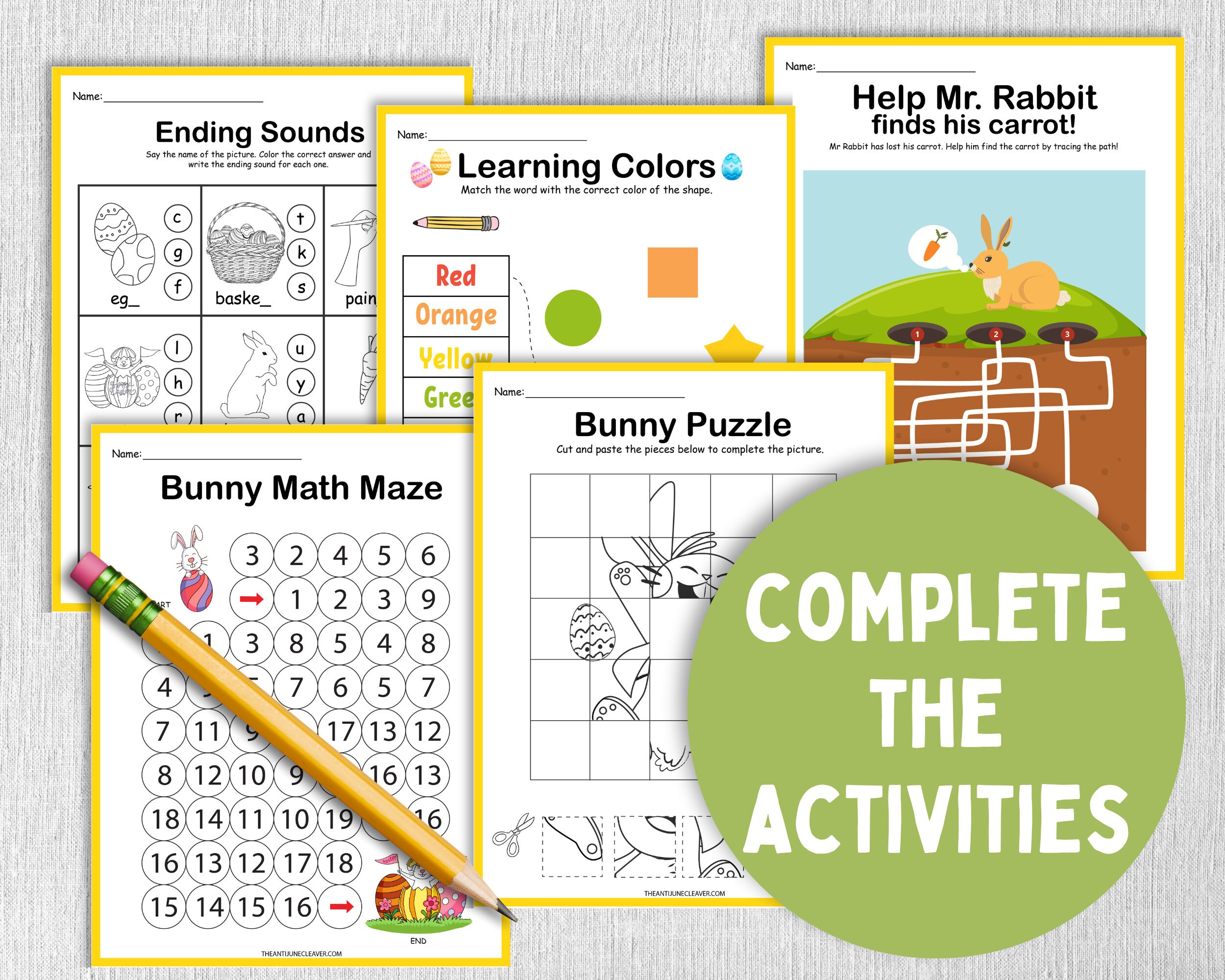 Rabbit Activity Worksheets Easter Bunny Printables for - Etsy