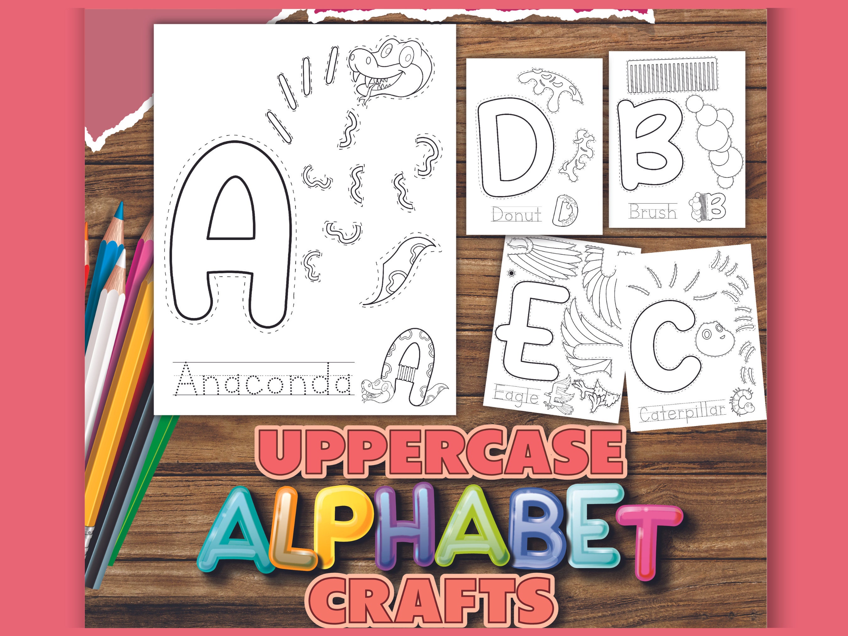 A-Z Uppercase Letters Color & Cut Craft - Etsy