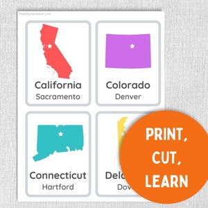 State Capitals Flashcards Set - Etsy
