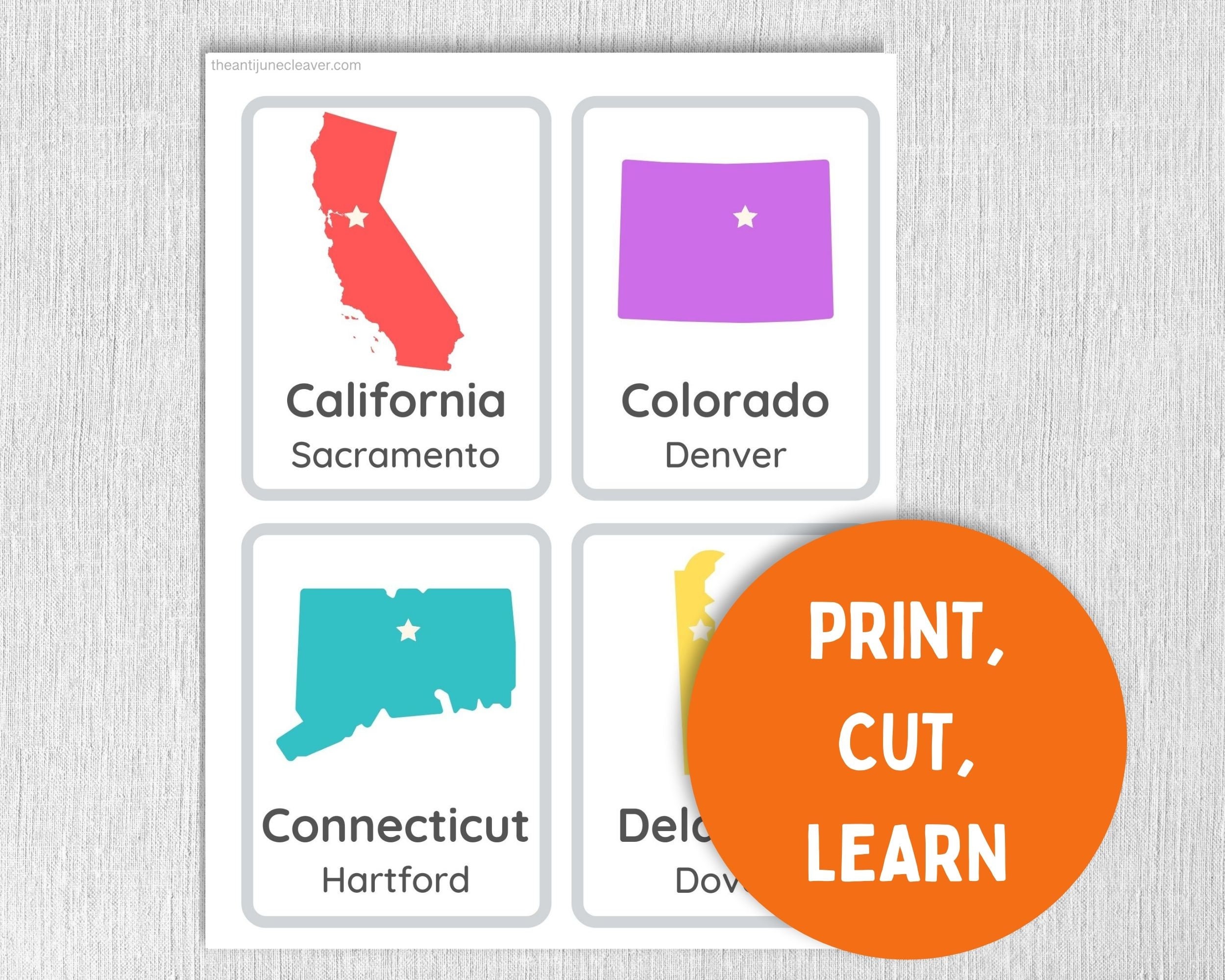 Tarjetas Didácticas De Los Estados Y Capitales Del Sureste