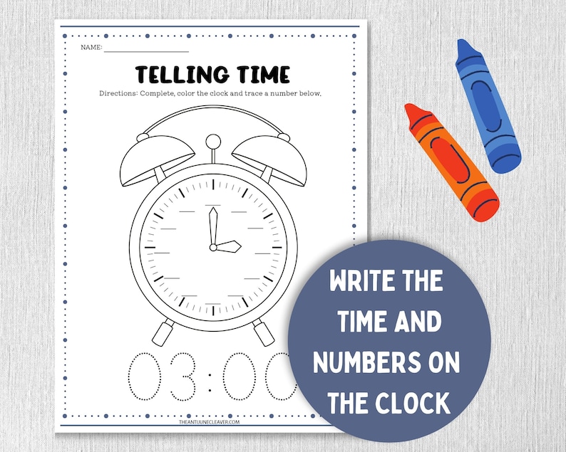 Telling Time and Parts of a Clock Printable Worksheets for Kids ...