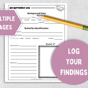 Butterfly Log Journal and ID Cards for Kids - Etsy