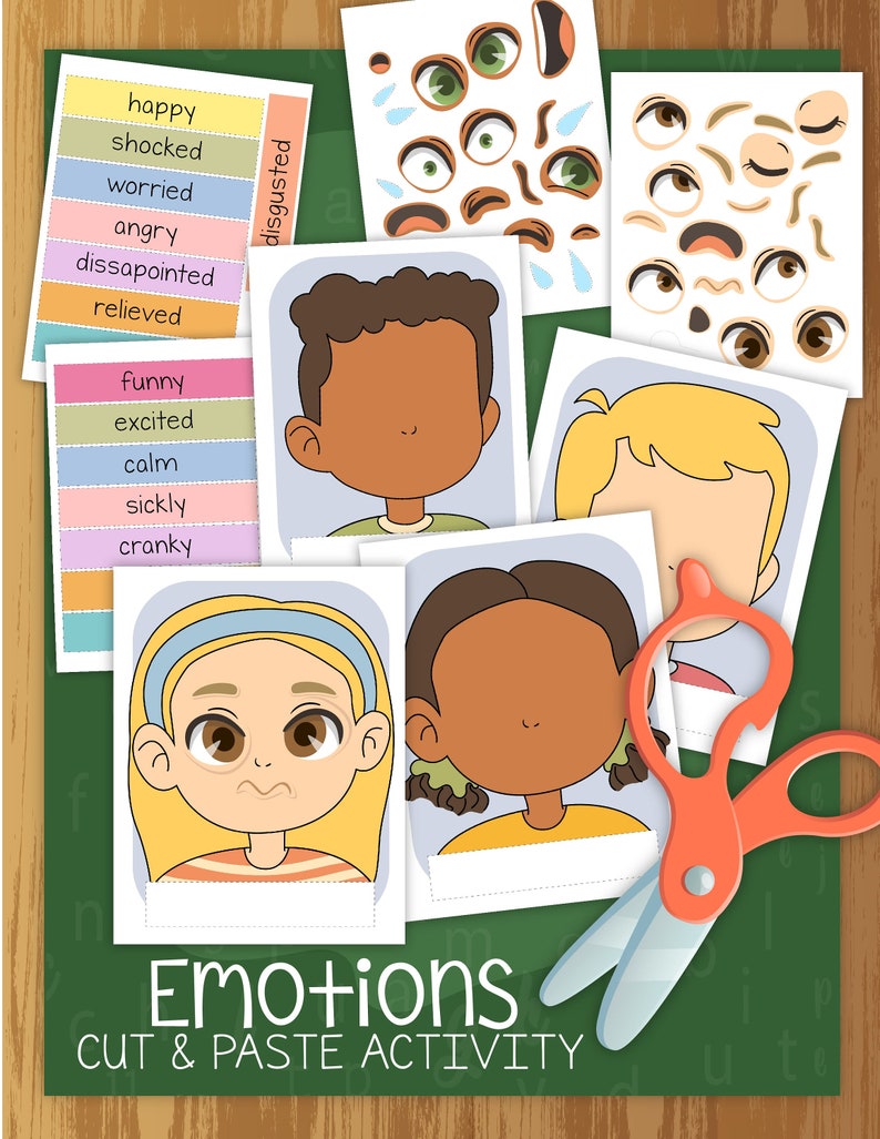 Emotions Cut and Paste Activity - Etsy