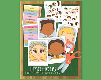 Emotions Cut and Paste Activity Pack 12 Fun Educational Pages for ...