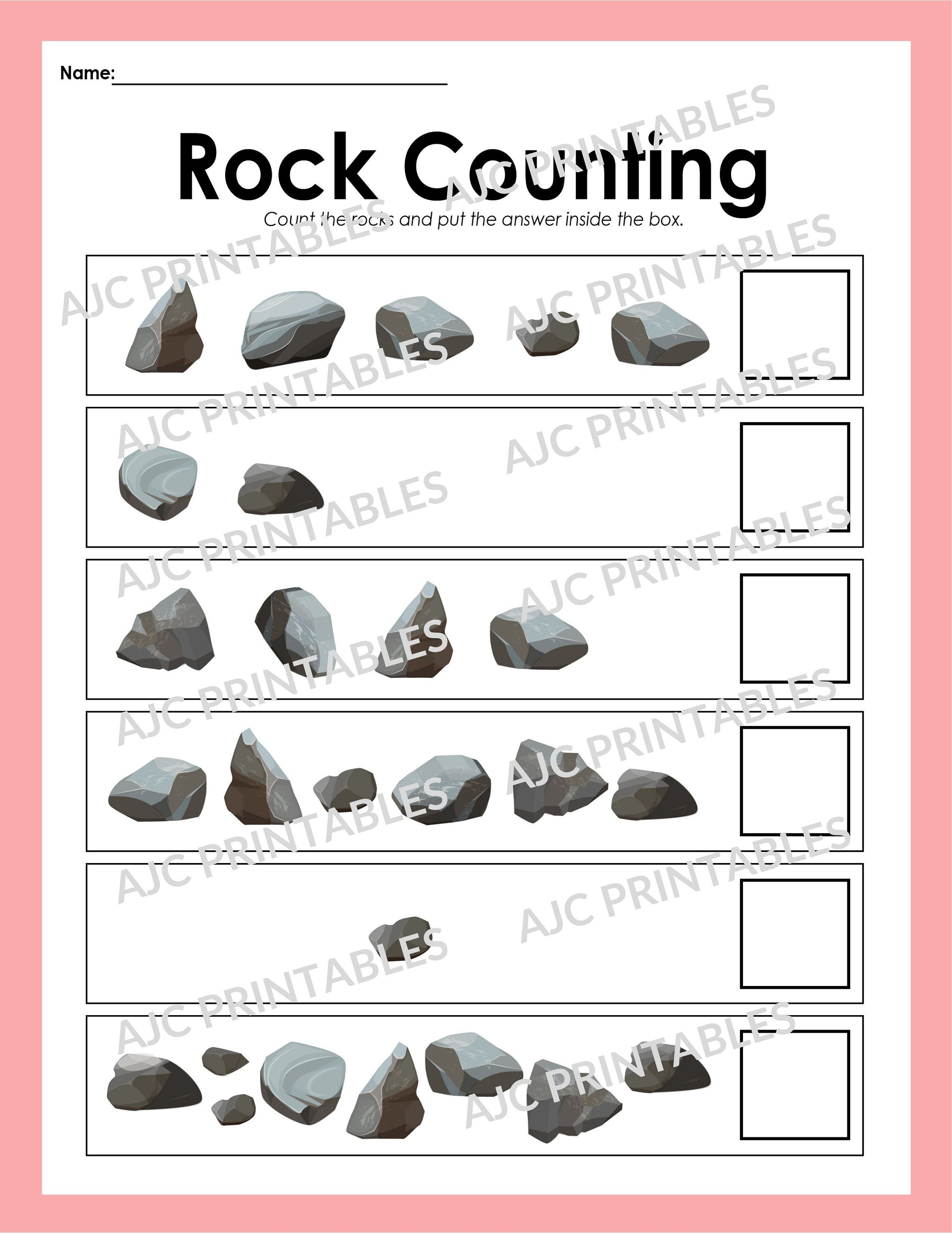 Rock Printables Activities for Kids Who Love Rocks | Etsy