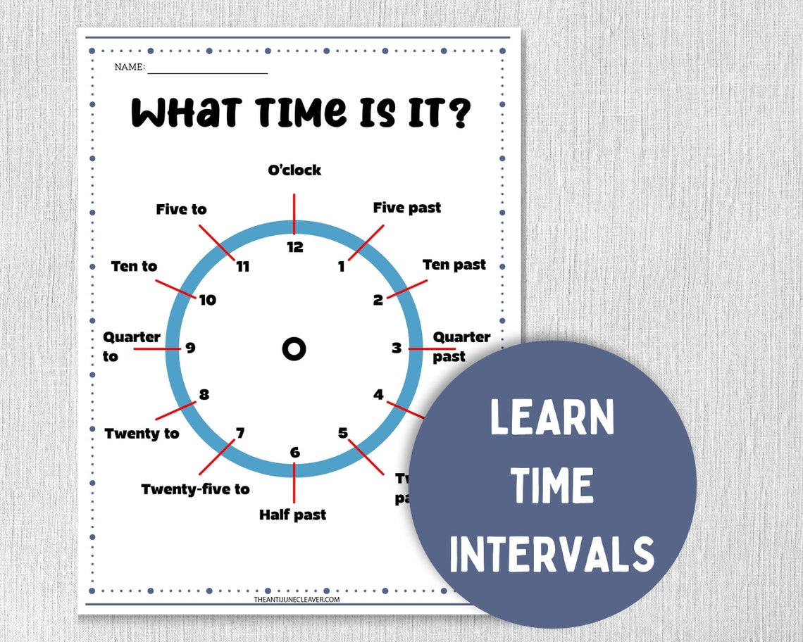 Telling Time and Parts of a Clock Printable Worksheets for Kids ...