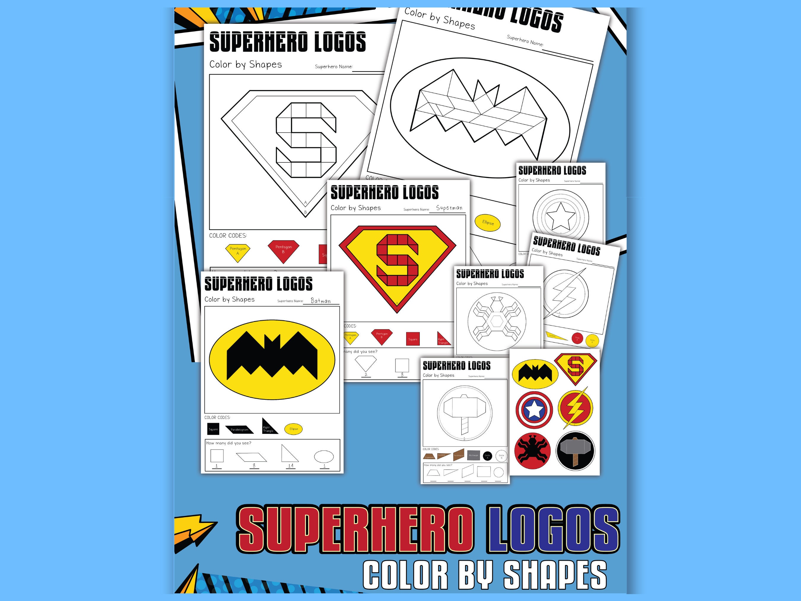 Superhero Symbols Coloring Pages