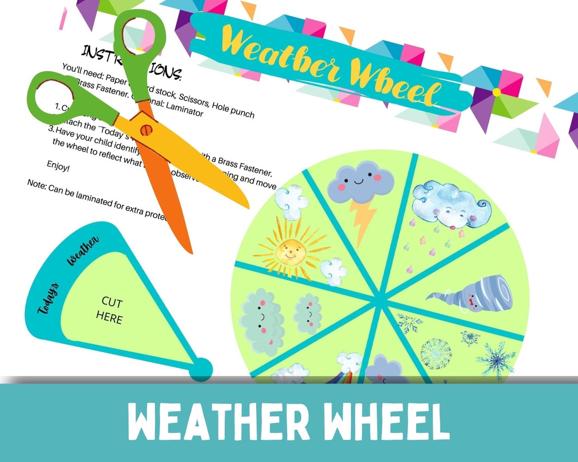 Weather Wheel and Spinner Printable Activity for Kids | Etsy